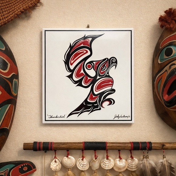 Vintage | Art | Vintage Jody Wilson Thunderbird Ceramic Tile Art Signed ...